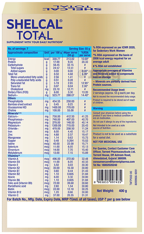 Shelcal Total Supplement Powder Vanilla No Added Sugar: Buy box of 400. ...