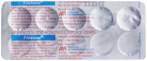 Flatuna Tablet with Simethicone & Activated Charcoal | For Fast & Safe ...