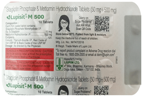 Buy Lupisit M 50mg/500mg Tablet Online: View Uses, Side Effects, Price ...