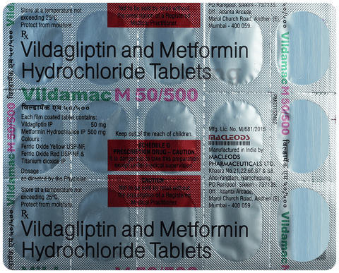 Buy Vildamac M 50/500 Tablet Online: View Uses, Side Effects, Price ...