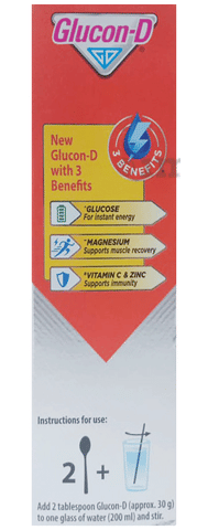 Glucon-D with Glucose, Calcium, Vitamin C & Sucrose | Nutrition Booster ...