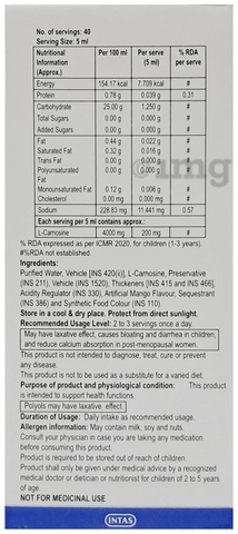 Cogvin DS Syrup Mango Sugar Free: Buy bottle of 200.0 ml Syrup at 𝗯𝗲𝘀𝘁 ...