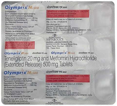 Buy Olymprix M 500 Tablet ER Online: View Uses, Side Effects, Price ...