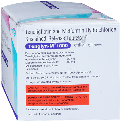 Buy TENglyn M 1000 Tablet SR Online: View Uses, Side Effects, Price ...