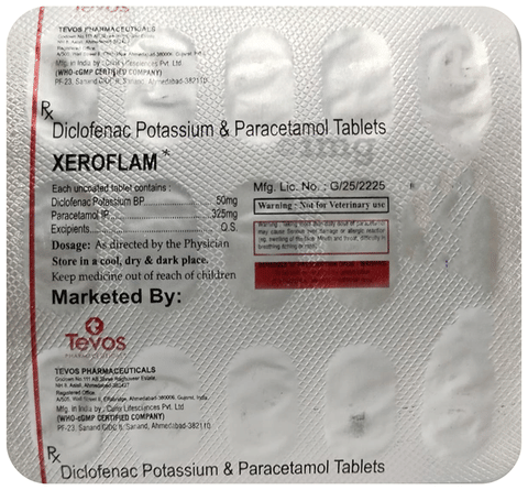 Buy Xeroflam 50mg/325mg Tablet Online: View Uses, Side Effects, Price ...