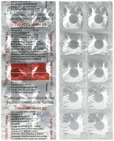 Buy Tigatel AMH 80mg/5mg/12.5mg Tablet Online: View Uses, Side Effects ...