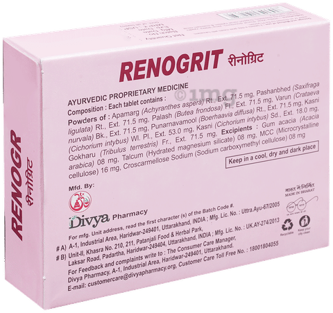 Patanjali Divya Renogrit Tablet | For Kidney & Renal Health: Buy box of ...