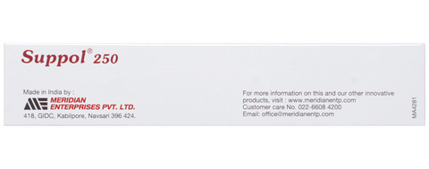 Buy Suppol 250 Suppository (7 Each) Online: View Uses, Side Effects ...