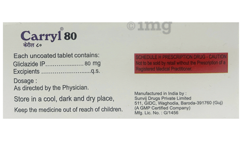Buy Carryl 80 Tablet Online: View Uses, Side Effects, Price ...