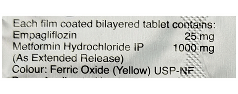 Buy Empha-M 25/1000 Tablet ER Online: View Uses, Side Effects, Price ...