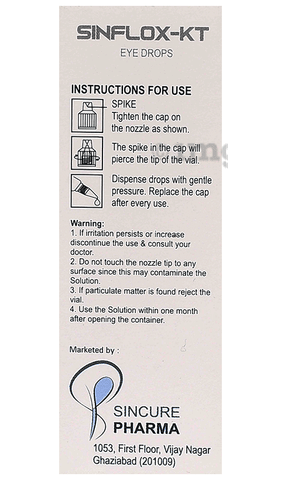 Buy Sinflox-KT Eye Drop BAK Free Online: View Uses, Side Effects, Price ...