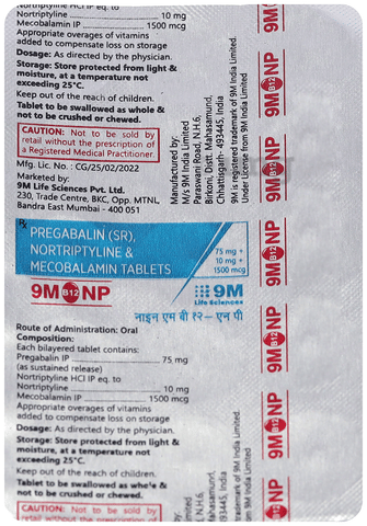 Buy 9M B12 NP Tablet SR Online: View Uses, Side Effects, Price ...