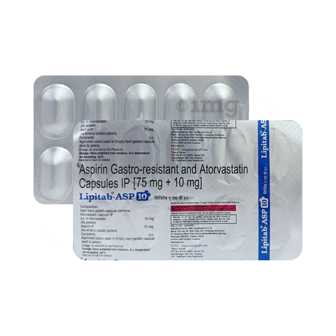 Buy Lipitab ASP 10mg/75mg Capsule Online: View Uses, Side Effects ...