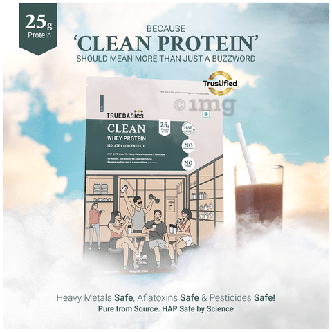 TrueBasics Clean Whey Protein Powder Isolate & Concentrate Blend | 25g ...