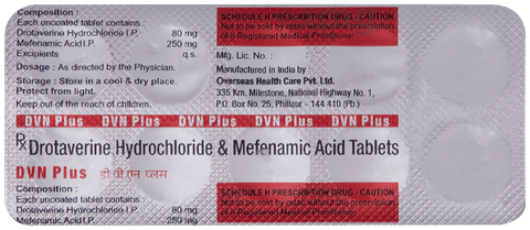Buy Dvn Plus 80mg/250mg Tablet Online: View Uses, Side Effects, Price ...