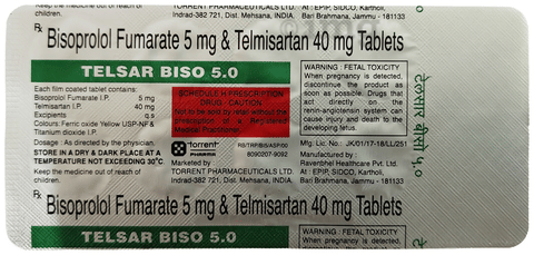 Buy Telsar Biso 5mg/40mg Tablet Online: View Uses, Side Effects, Price ...