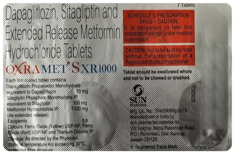 Buy Oxramet-S XR 1000 Tablet Online: View Uses, Side Effects, Price ...