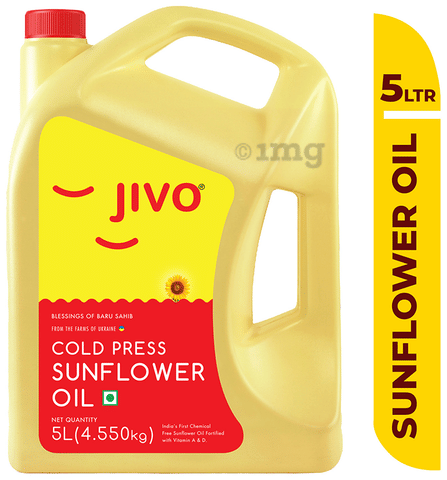 Jivo Cold Press Sunflower Oil: Buy Canister of 5.0 Ltr Oil at 𝗯𝗲𝘀𝘁 ...