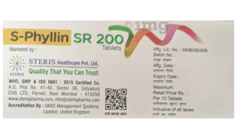 Buy S-Phyllin SR 200 Tablet Online: View Uses, Side Effects, Price ...