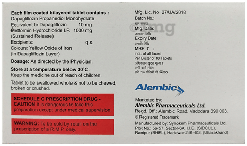 Buy Donance M 10mg/1000mg Tablet SR Online: View Uses, Side Effects ...