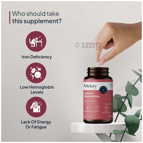 Miduty Organic Blood Builder | Iron Vit C-Energy Hemoglobin Support ...