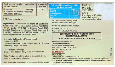 Macvestin 500mg Tablet for Joint Health: Buy strip of 10.0 tablets at ...