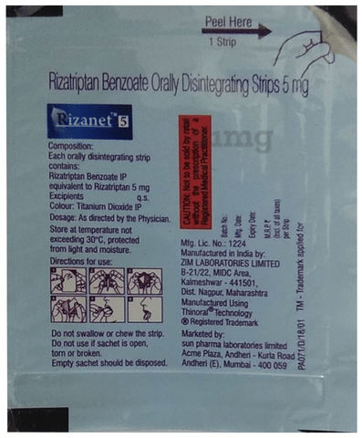 Buy Rizanet 5 Orally Disintegrating Strip Online: View Uses, Side ...