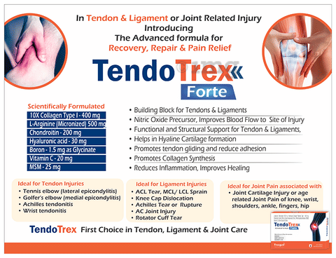 Trexgen Tendotrex Forte Tendon, Joint & Ligament Care Tablet: Buy strip ...