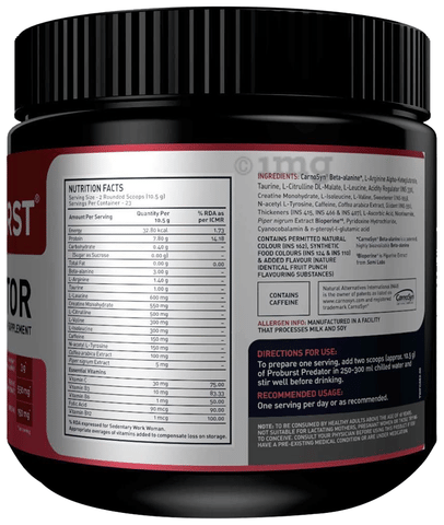 Proburst Predator Pre-Workout Supplement Fruit Punch: Buy jar of 250.0 ...