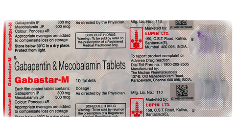 Buy Gabastar-M 300mg/500mcg Tablet Online: View Uses, Side Effects ...