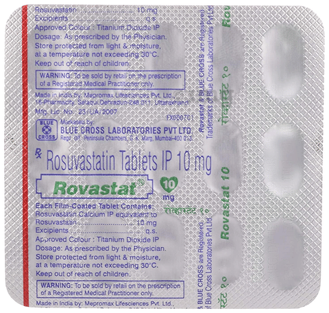 Buy ROVAstat 10mg Tablet Online: View Uses, Side Effects, Price ...