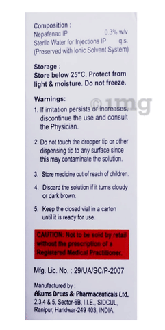 Buy Nepavon-OD Eye Drop BAK Free Online: View Uses, Side Effects, Price ...
