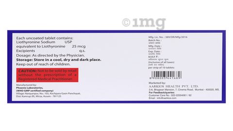 Buy Tertroxin 25mcg Tablet Online: View Uses, Side Effects, Price ...