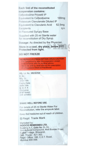 Buy Oxipod-CV 100 Dry Syrup Online: View Uses, Side Effects, Price ...