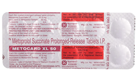 Buy MetoCARD XL 50 Tablet Online: View Uses, Side Effects, Price ...