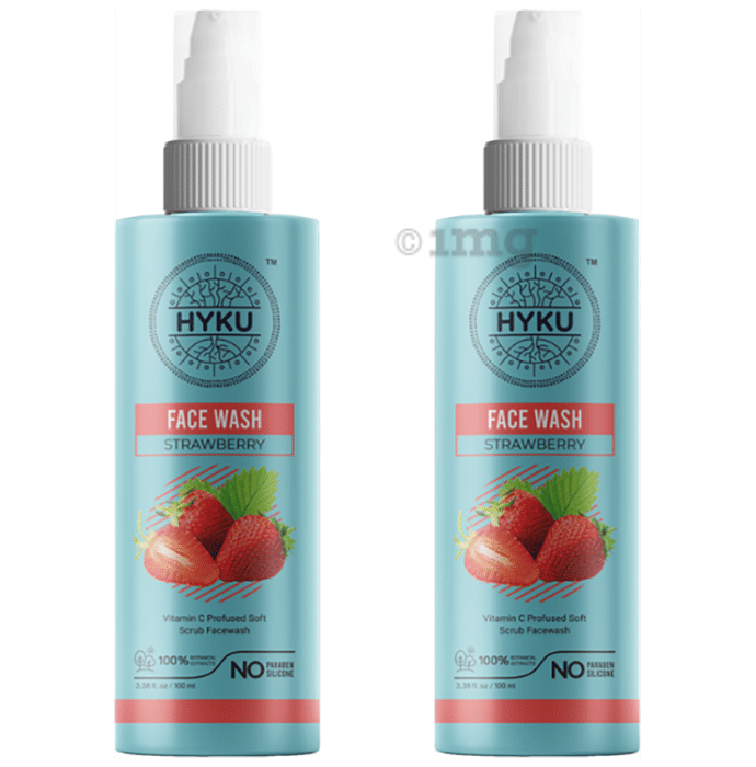 Hyku Strawberry Face Wash (100ml Each): Buy combo pack of 2.0 bottles ...