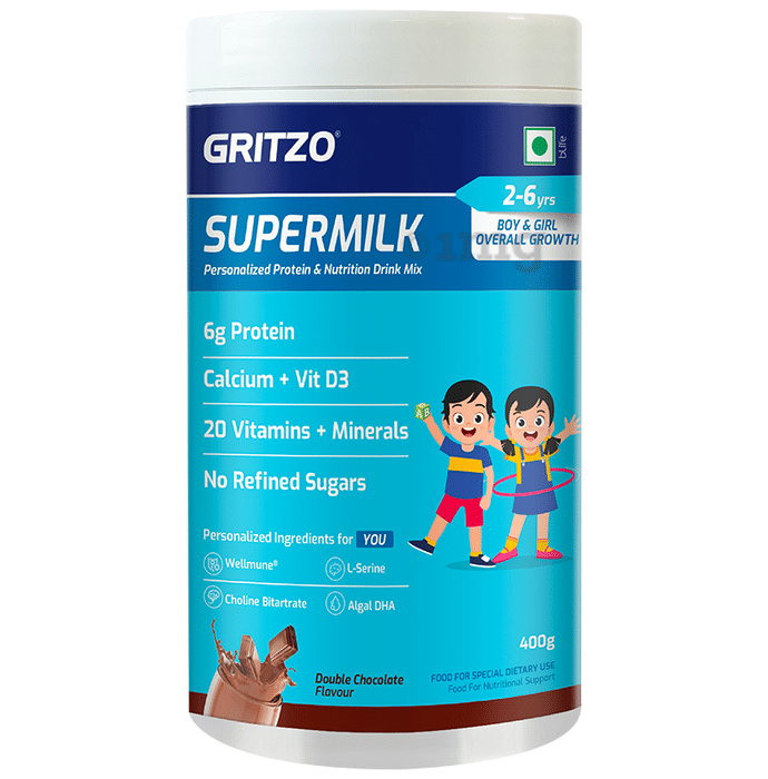 Gritzo Supermilk Overall Growth Powder for 2-6 yrs Boy & Girl Double ...