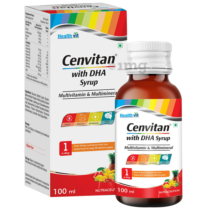 HealthVit Cenvitan with DHA Syrup Mixed Fruit: Buy bottle of 100.0 ml ...