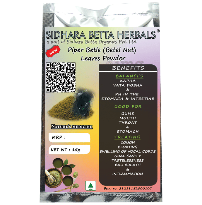 Sidhara Betta Herbals Piper Betle (Betel Nut) Leaves Powder: Buy packet ...