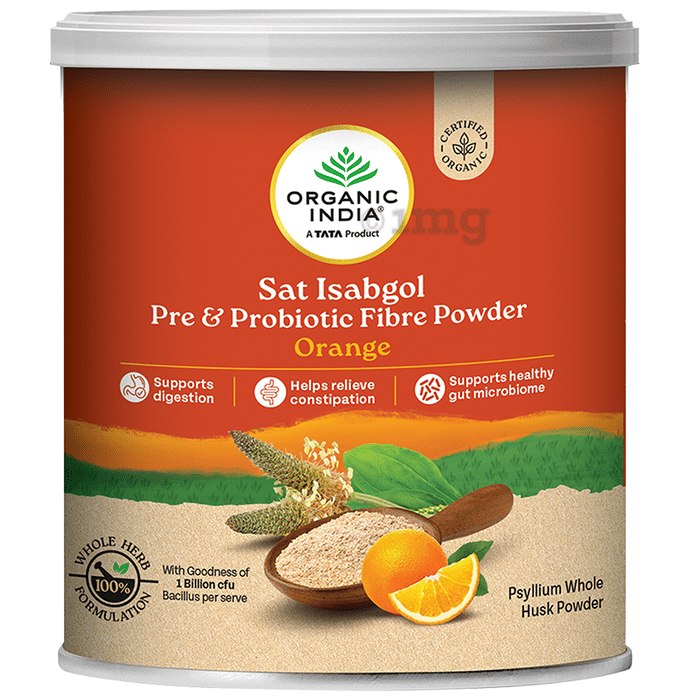 Organic India Sat Isabgol Pre & Probiotics Fibre Powder Orange: Buy jar ...