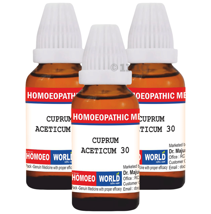 Dr. Majumder Homeo World Cuprum Aceticum Dilution (30ml Each) 30 CH: Buy combo pack of 3.0 ...