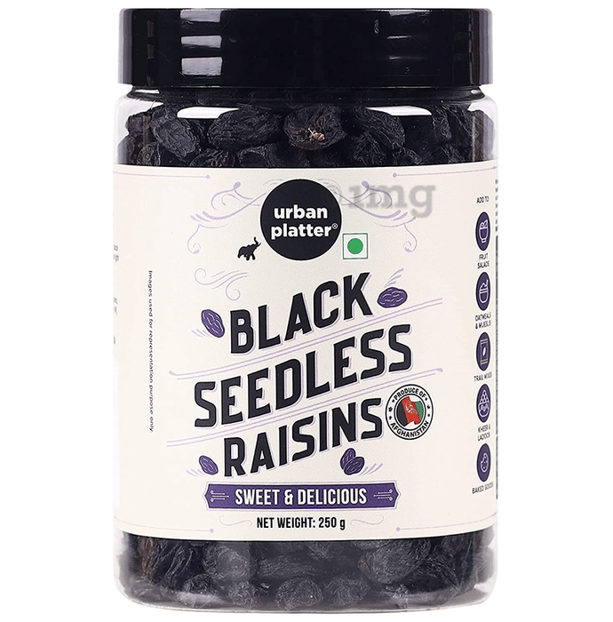 Urban Platter Black Seedless Raisins: Buy jar of 250.0 gm Dry Fruits at ...