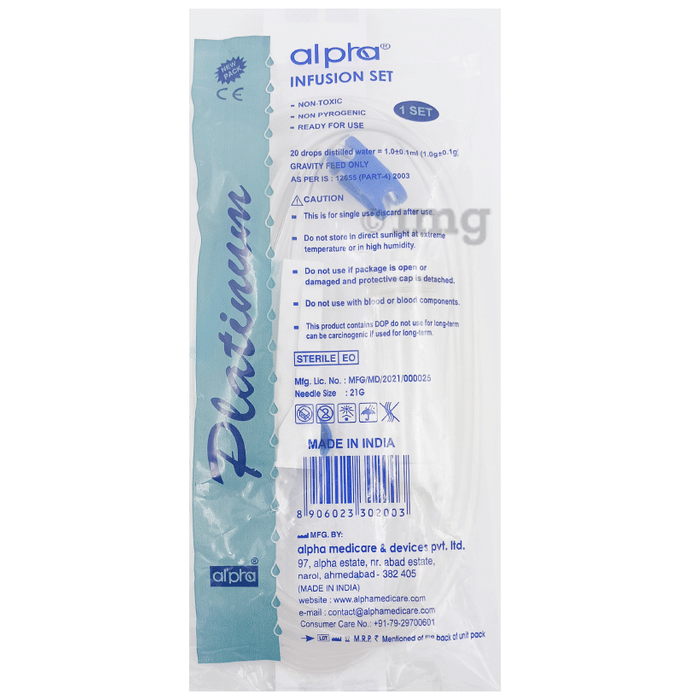 Alpha Platinum Infusion Set: Buy packet of 1.0 Unit at best price in ...