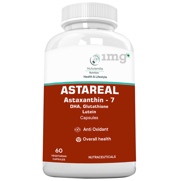 Nuturemite Astareal Astaxanthin 7 DHA Glutathione Lutein Vegetarian Capsule: Buy bottle of 60.0 ...