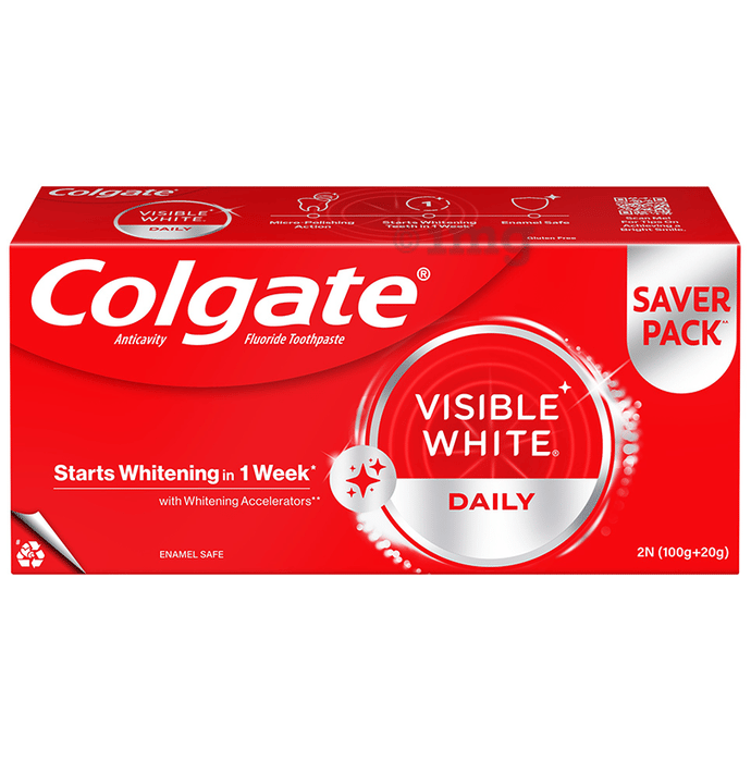 Colgate Visible White Toothpaste | Teeth Whitening Starts in 1 Week ...