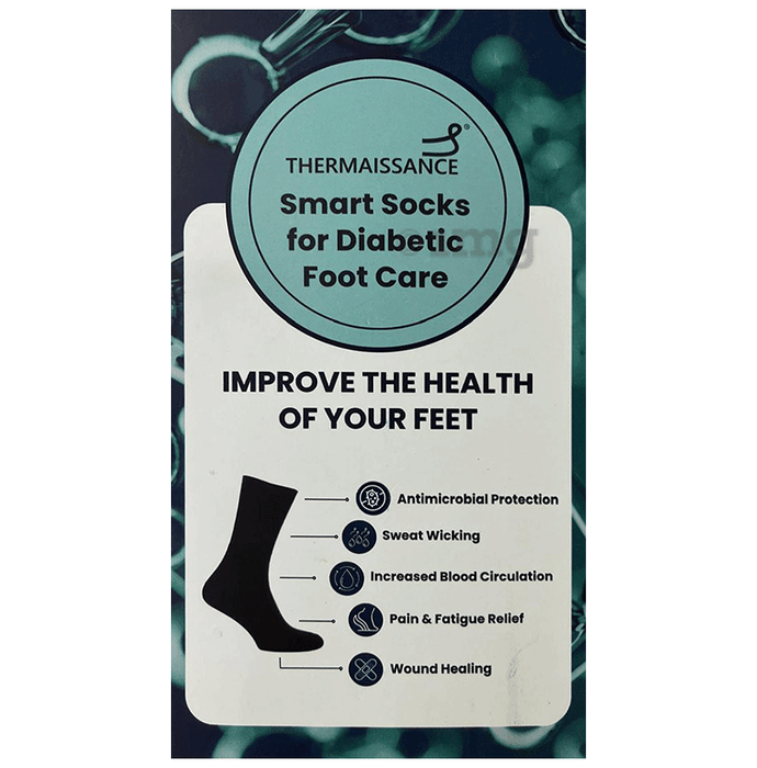 Thermaissance Smart Socks for Diabetic Footcare (Pair Each) Black: Buy ...