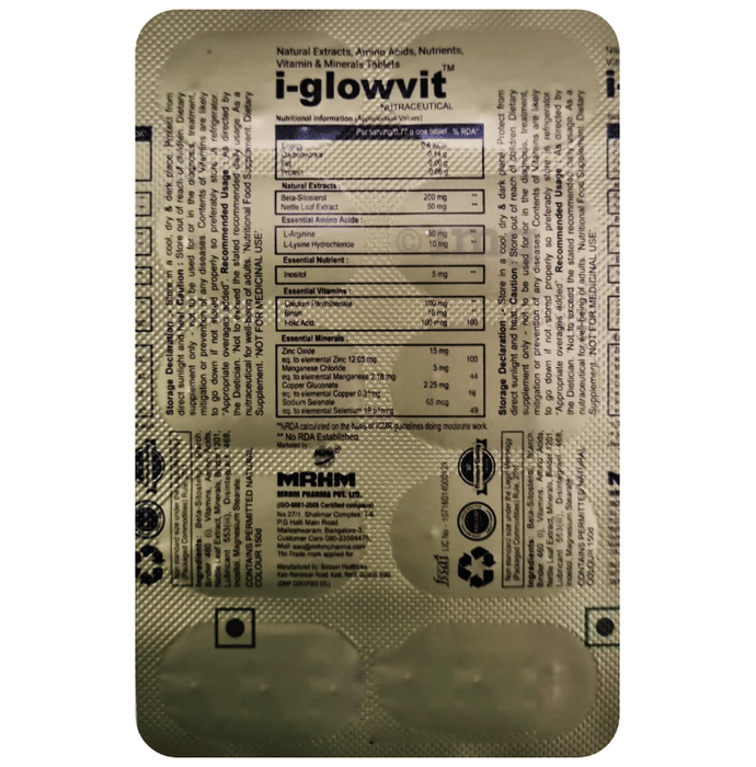 I-Glowvit Tablet: Buy strip of 10 tablets at best price in India | 1mg