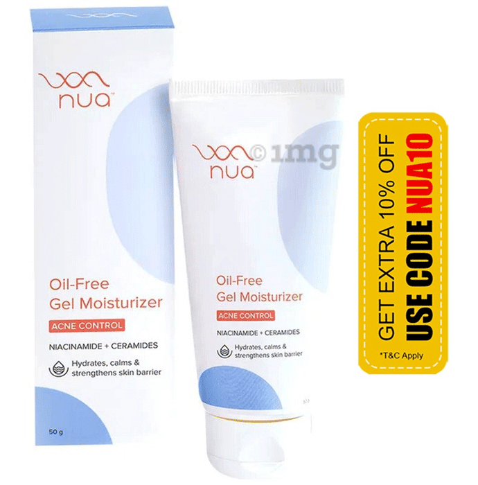 Nua Oil-Free Gel Moisturizer Acne Control with Niacinamide & Ceramides ...