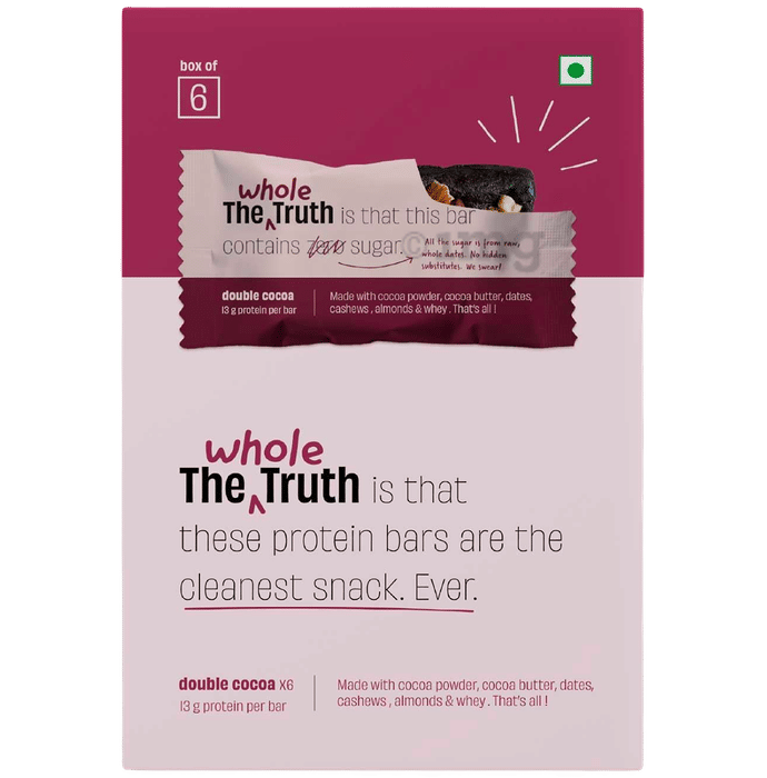 The Whole Truth 13g Protein Bar Double Cocoa: Buy box of 6.0 bars at ...