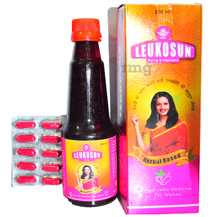 Sippl Combo Pack of 2 Bottles of Leukosun Syrup (200ml Each) & 2 Strips ...